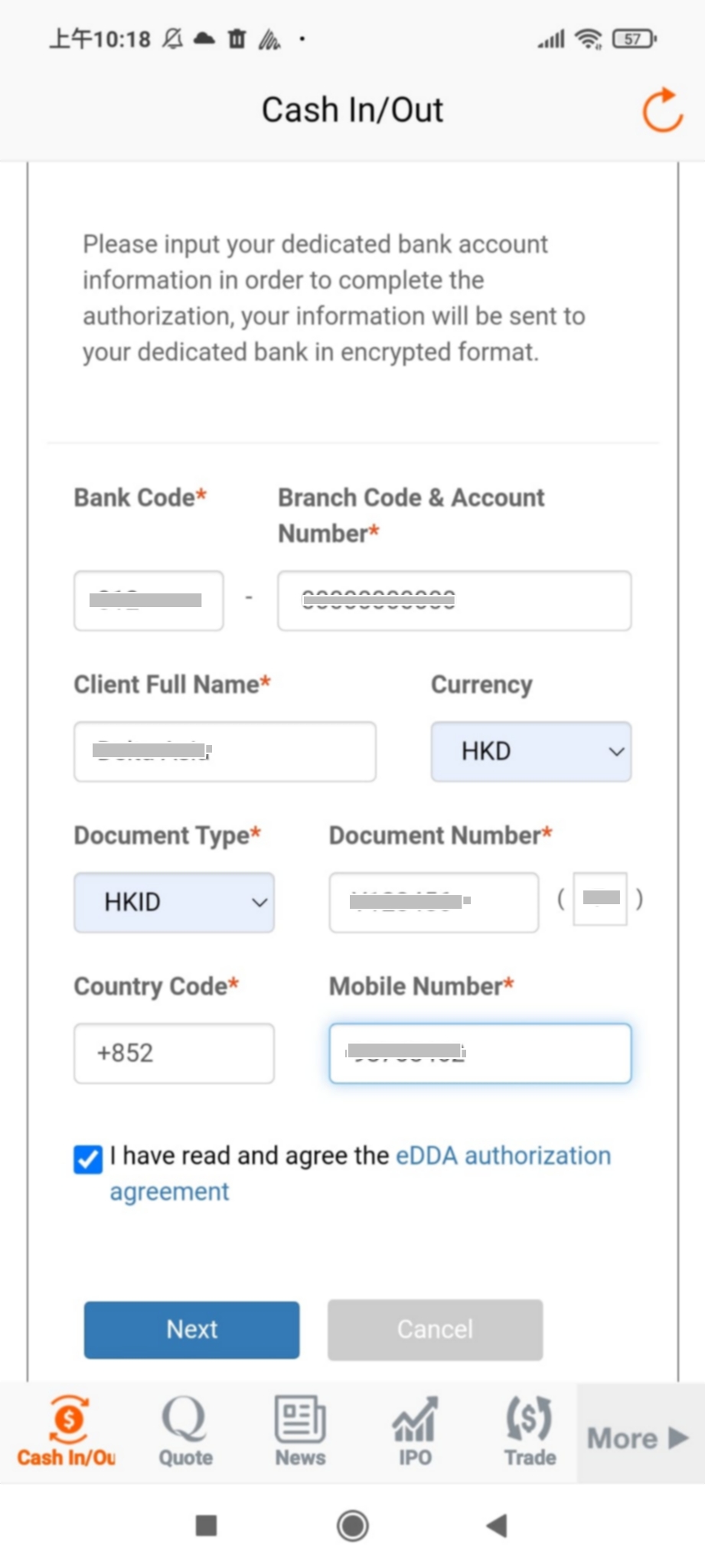 Fund withdrawal - Delta Asia Securities Limited